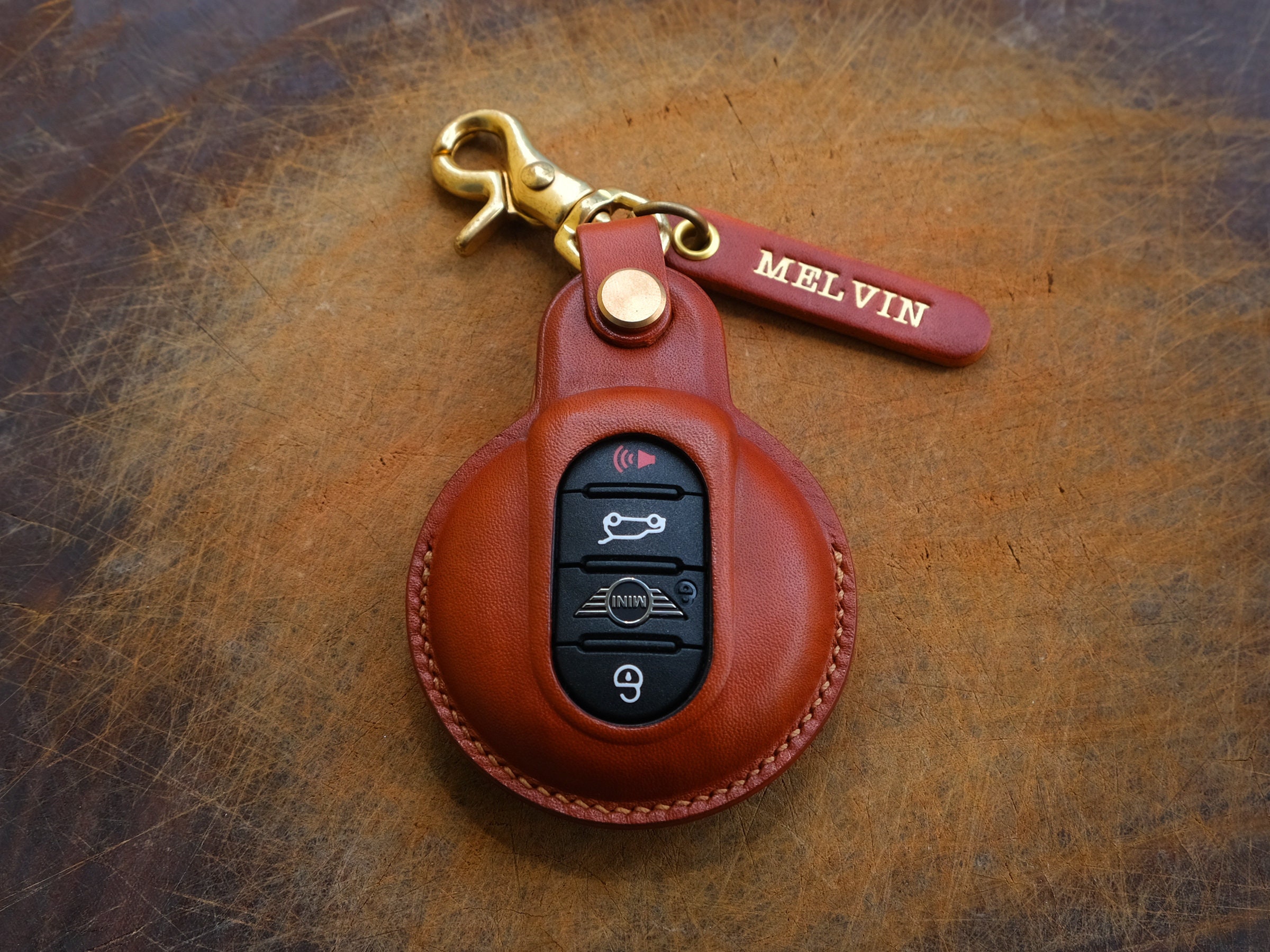 Mini Cooper Key Case Handcrated Leather Key Fob Cover for - Etsy