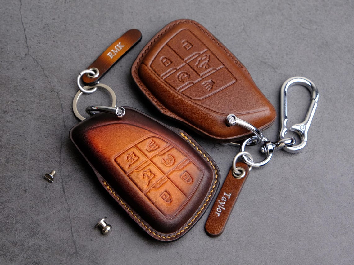 GMC Denali Key Fob Cover, Handcraft Leather Key Case for GMC Canyon ...