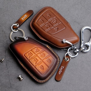 GMC Denali Key Fob Cover, Handcraft Leather Key Case for GMC Canyon ...
