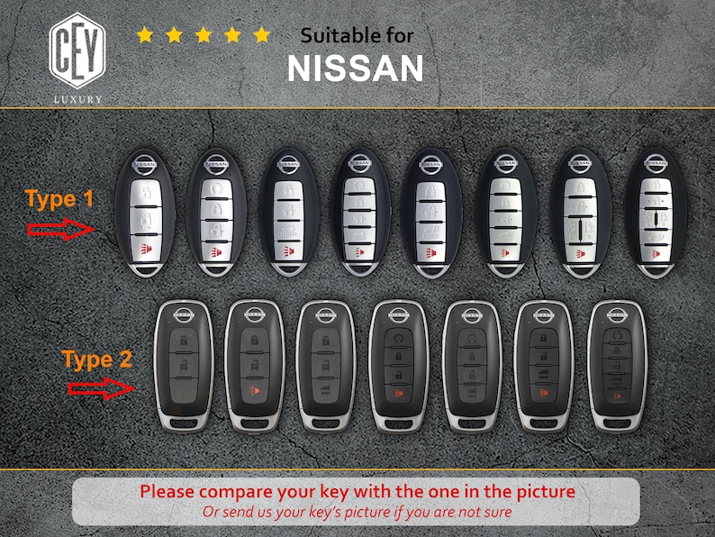 2025 2024 Nissan Key Fob Cover - Leather Key Case Cover for Nissan ...