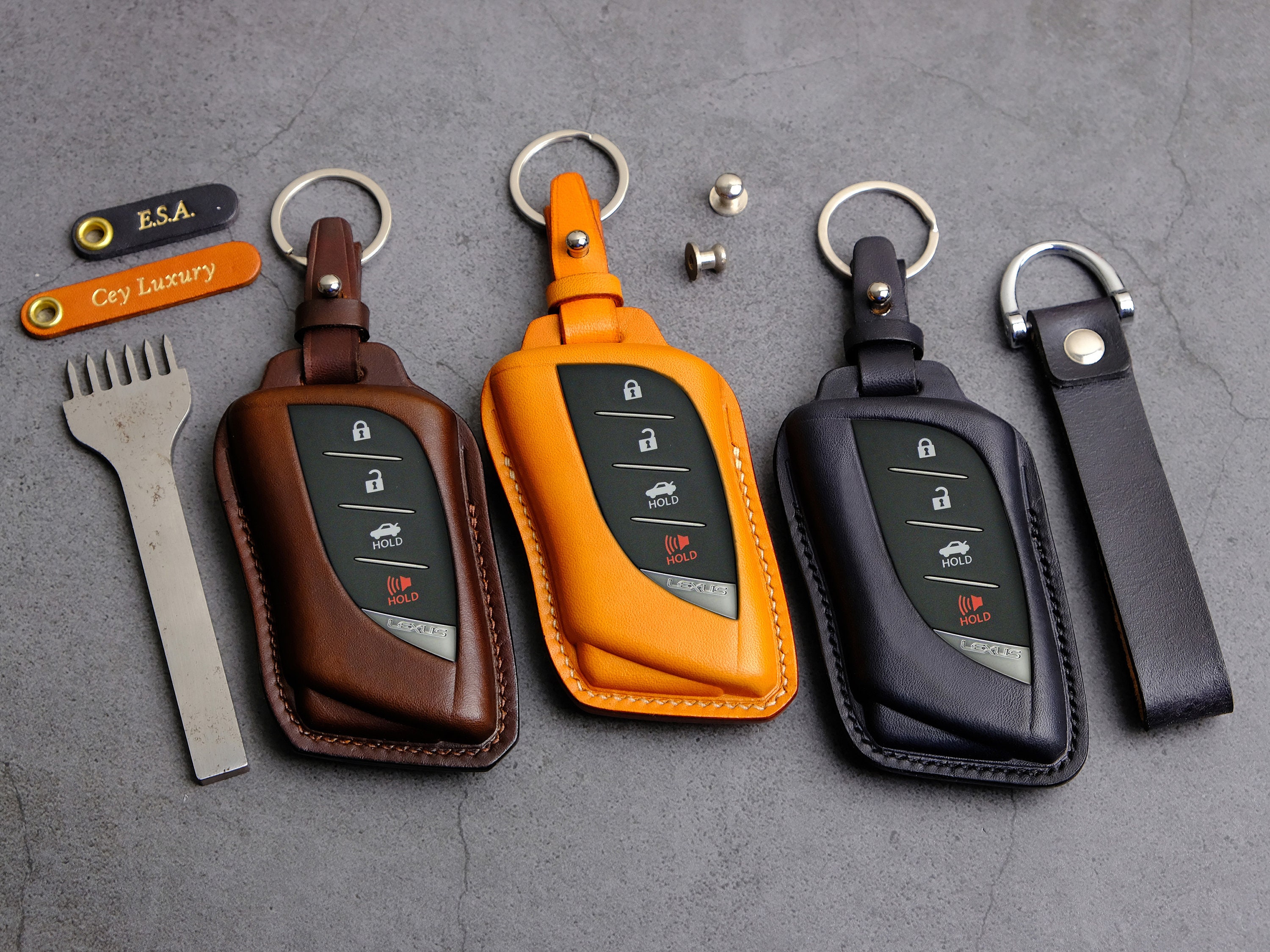 Lexus LS500 Key Fob Cover, Handcraft Leather Key Case for Lexus ES250 ...