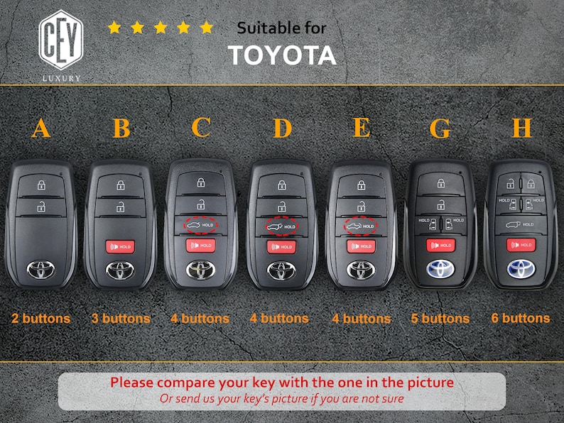 2025 2024 Toyota Land Cruiser Key Case - Leather Key Fob Cover for ...