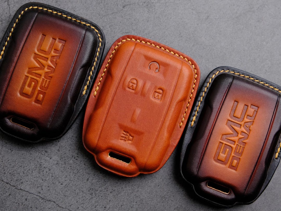 GMC Sierra Canyon Denali Key Fob Cover – Handmade Leather Key Case for ...
