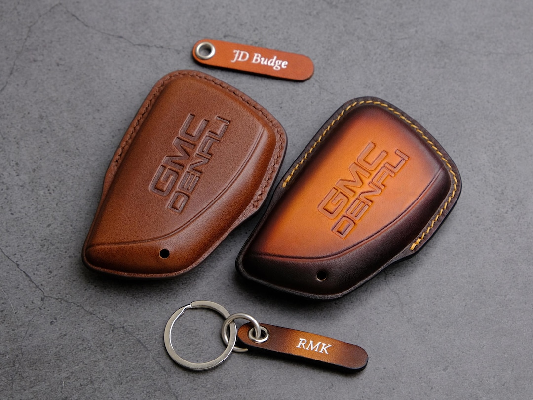GMC Denali Key Fob Cover, Handcraft Leather Key Case for GMC Canyon ...