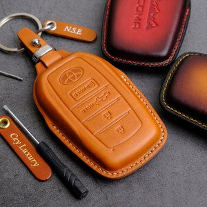 2024 2023 Toyota Tacoma Key Fob Cover, Leather Key Case Key Chain Entry ...
