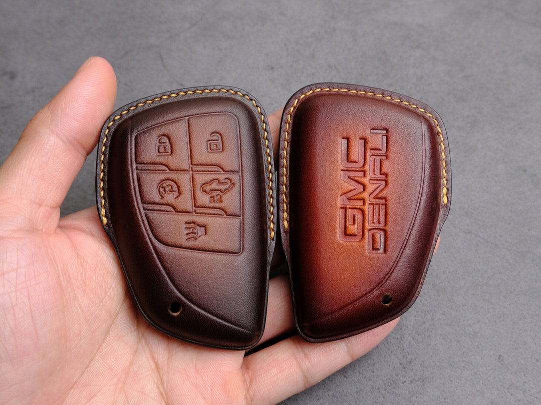 GMC Sierra Denali Key Fob Cover, Handcraft Leather Key Case for GMC ...