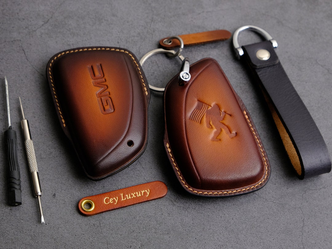 All Type GMC Key Fob Cover, Handcraft Leather Key Case for GMC Canyon ...