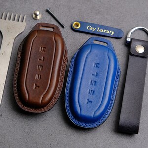 Tesla Model Y Key Fob Cover, Personalized Leather Protector Case for ...