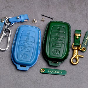 Toyota Land Cruiser 2024 2023 Key Fob Cover (4 Buttons), Leather Key ...