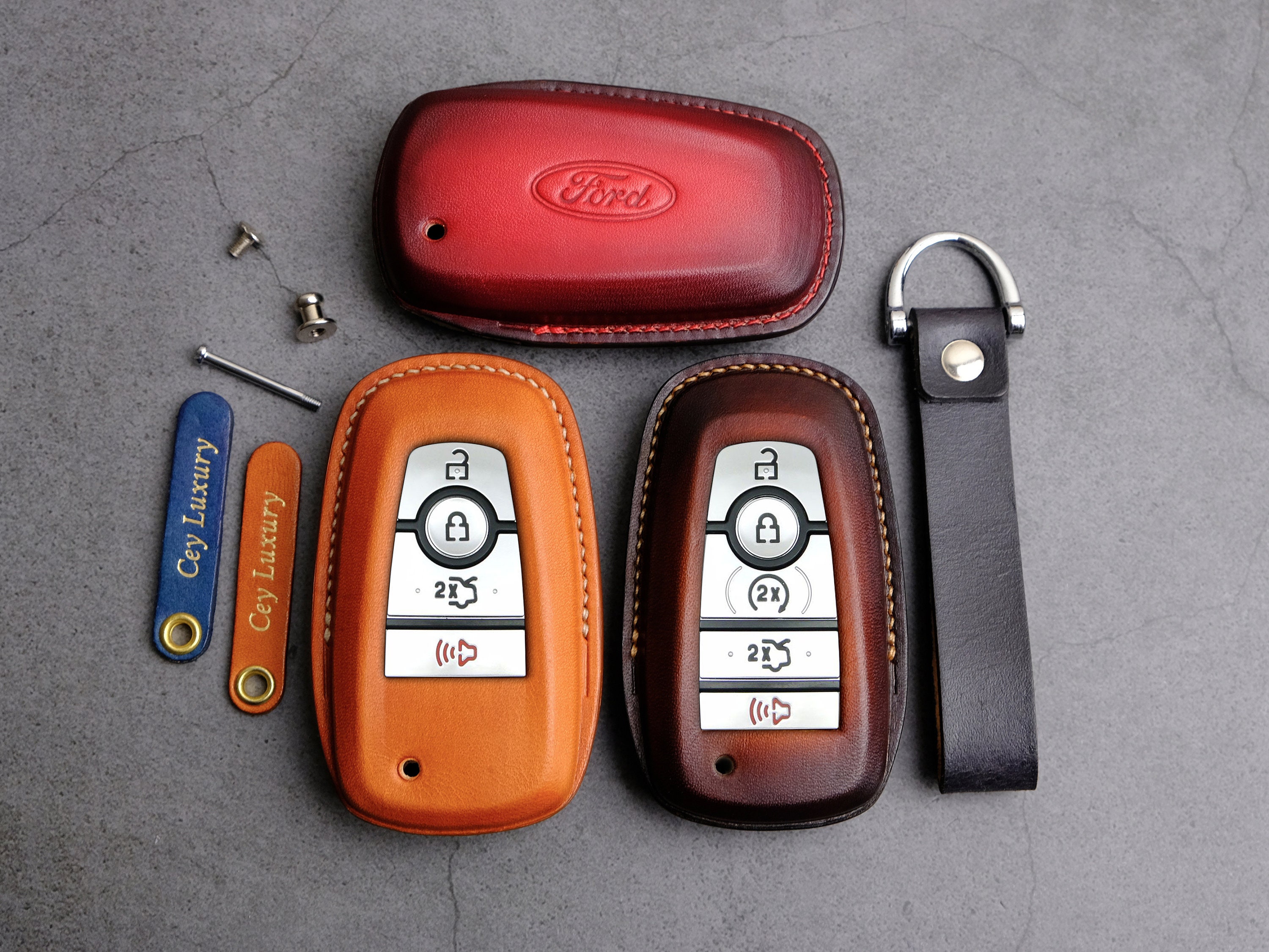 Leather Key Case for Ford Mustang Personalized Key Fob Cover Keyless Entry Remote Ford Mustang Key Holder Fit for Ford F150 F250 Ranger Etsy