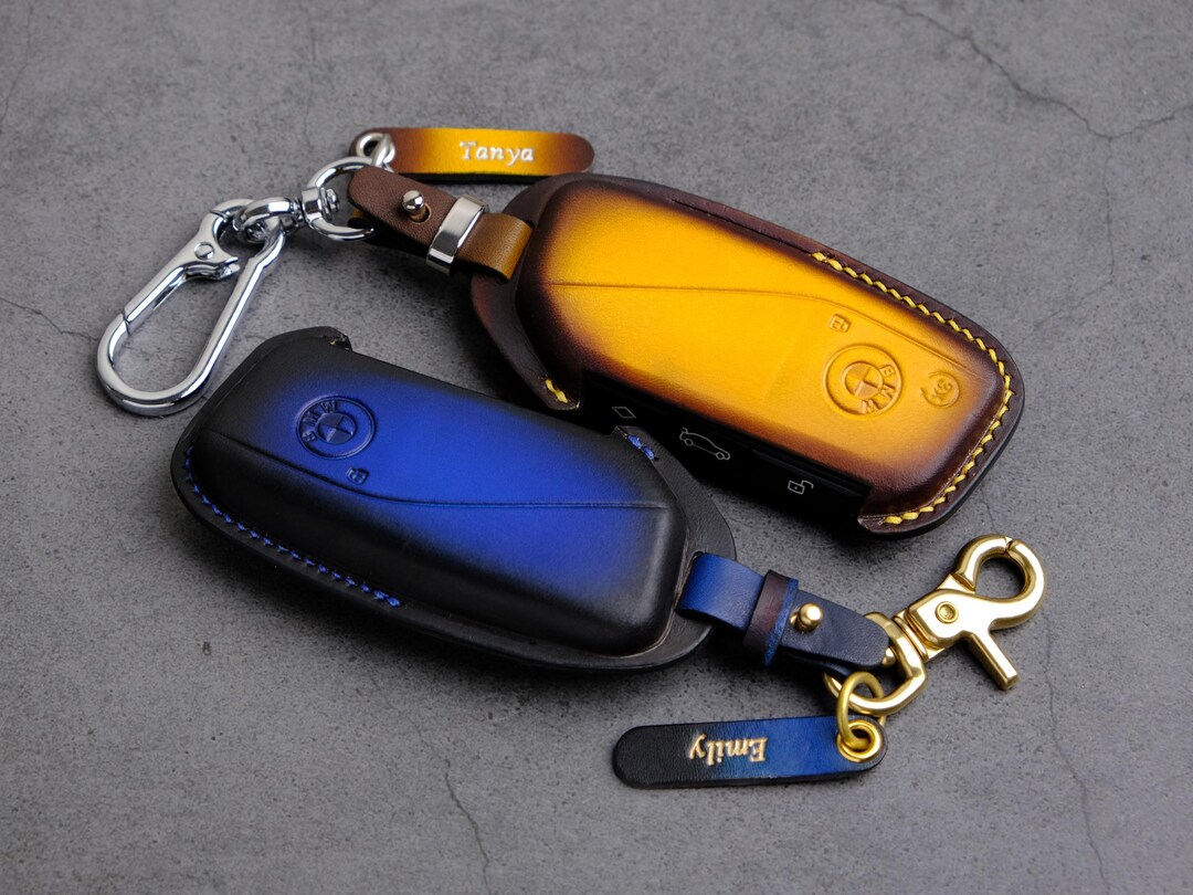 Custom Bmw Leather Key Fob Cover, Handcraft Keychain for BMW 7 Series ...