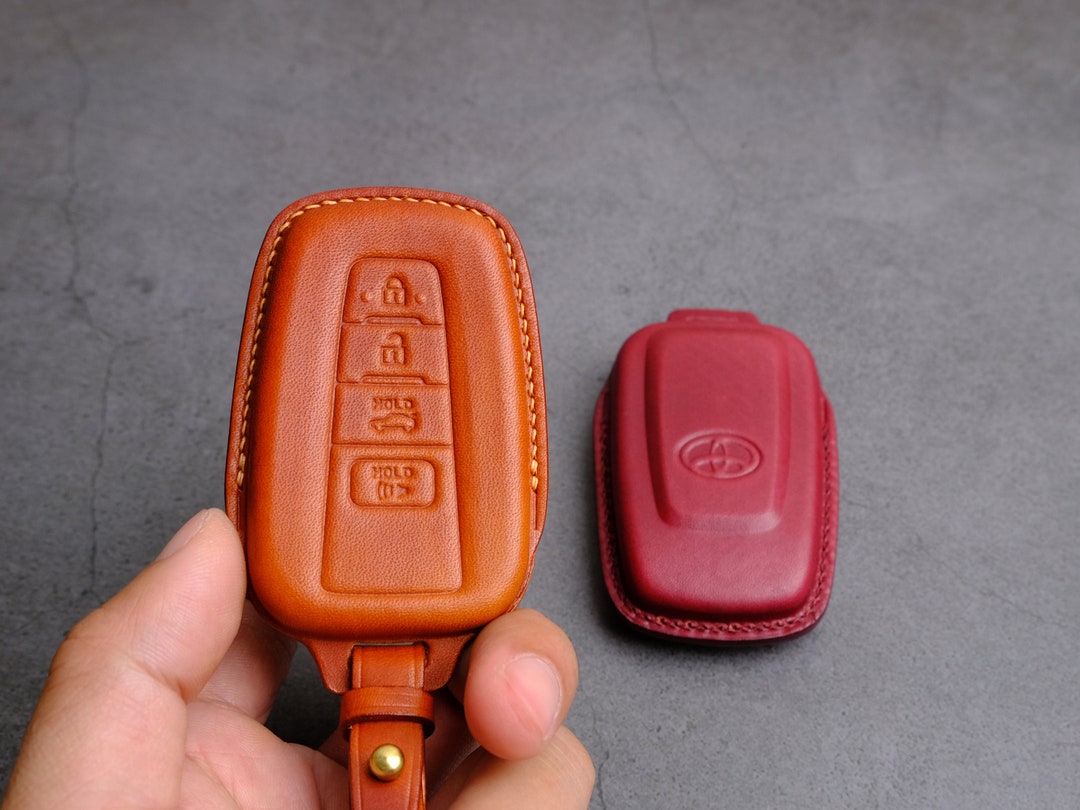 Toyota Corolla Camry C-HR RAV4 ... Key Fob Cover 3 4 Buttons - Leather ...