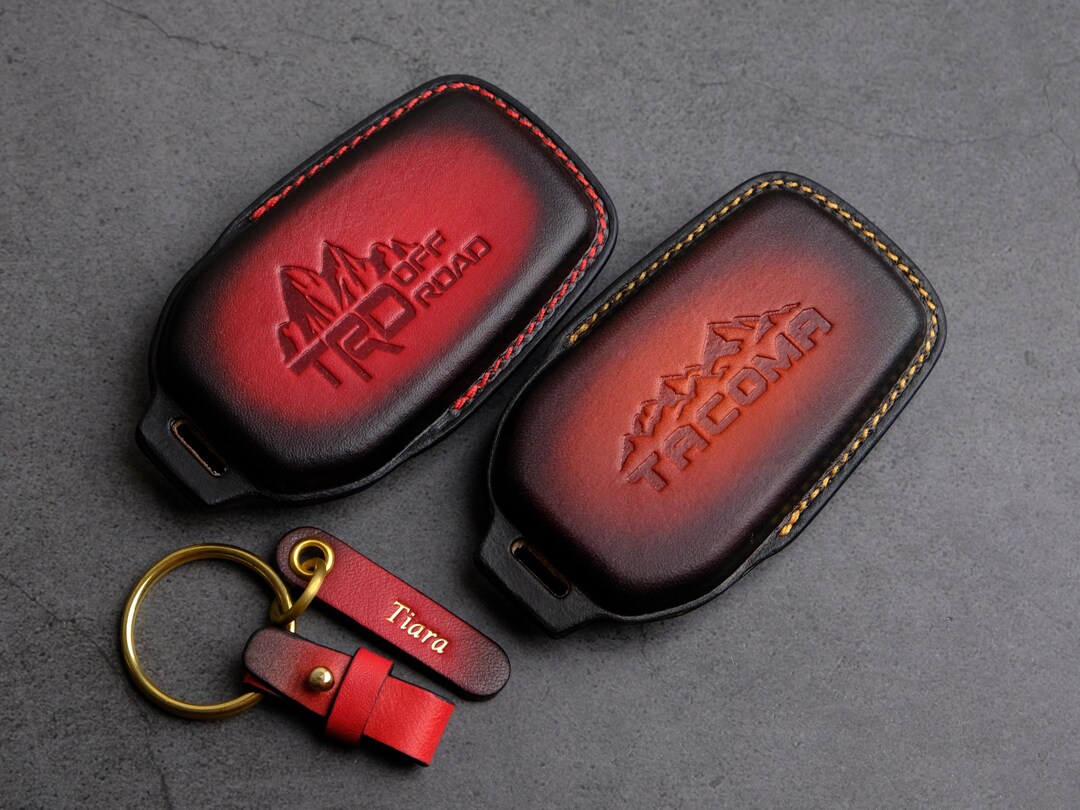 Custom Leather Key Fob Cover for 2024-2025 Tacoma TRD Pro Sport SR SR5 ...