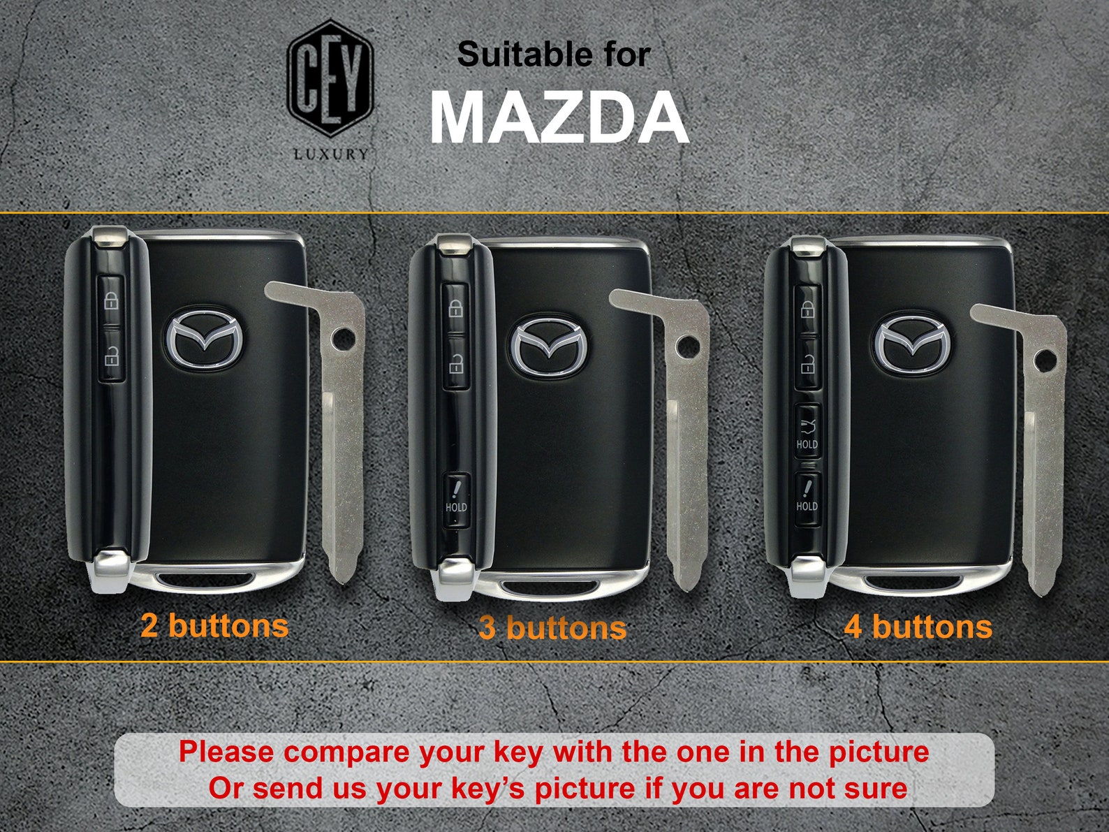 2024 2023 Mazda CX-50 Key Fob Cover - Leather Key Case for Mazda 3 6 CX ...