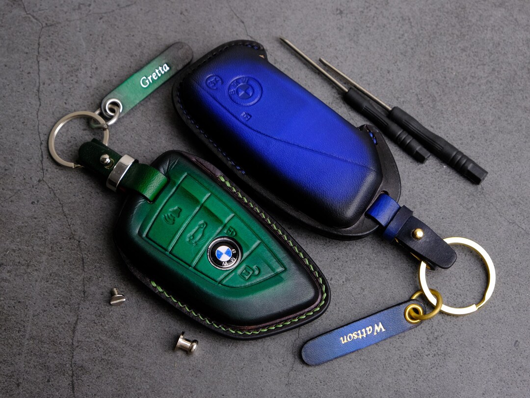 Personalized Leather Key Fob Cover for BMW - Custom Key Case for BMW X ...