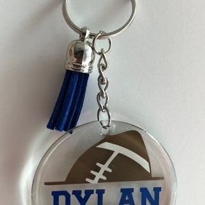Personalized Football Keychain - Etsy