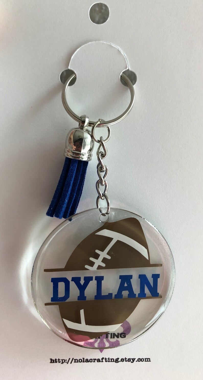 Personalized Football Keychain - Etsy