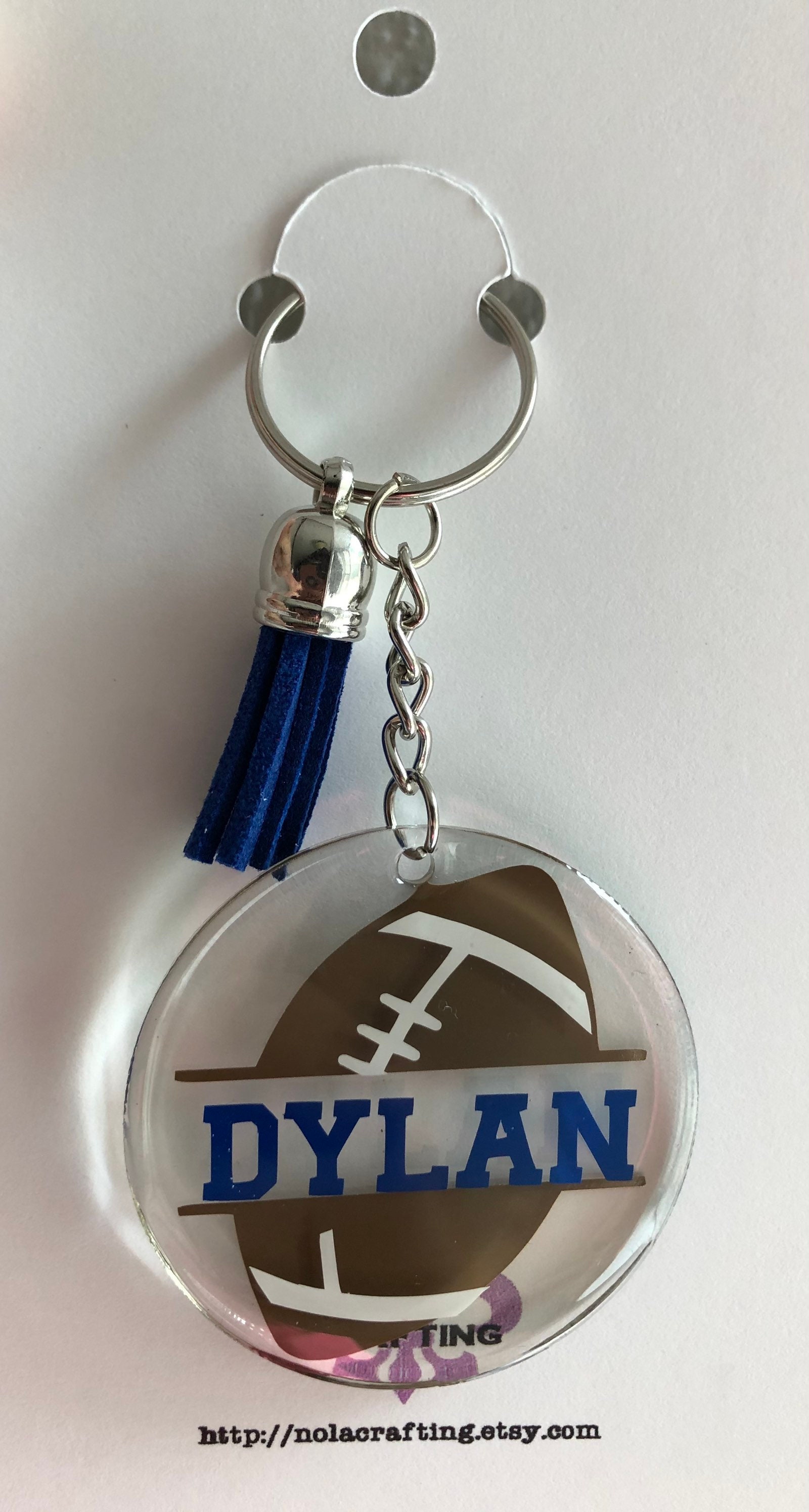 Personalized Football Keychain - Etsy