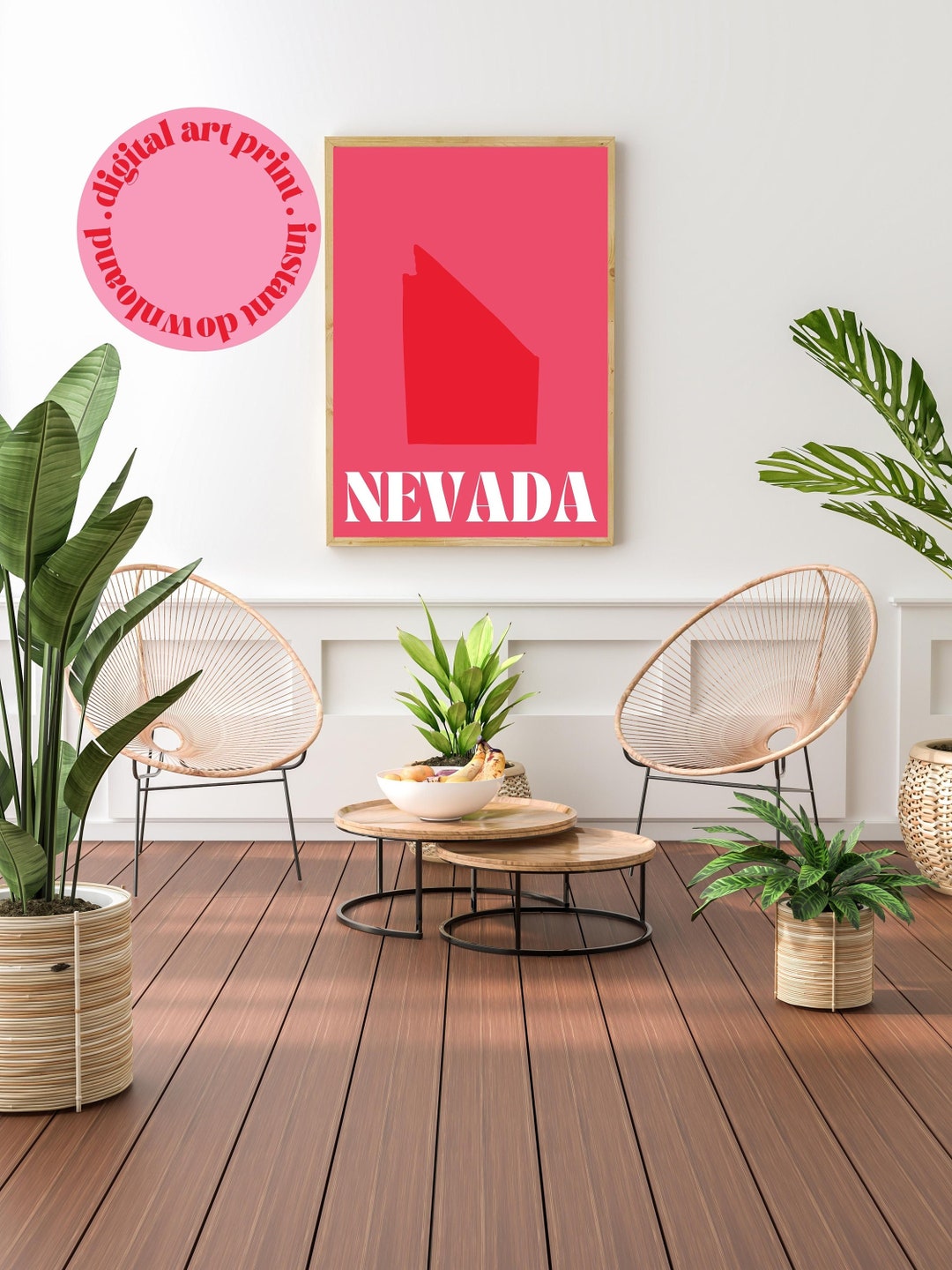 Nevada State Art Print, Home State Modern Wandkunst, Nevada Wandkunst ...
