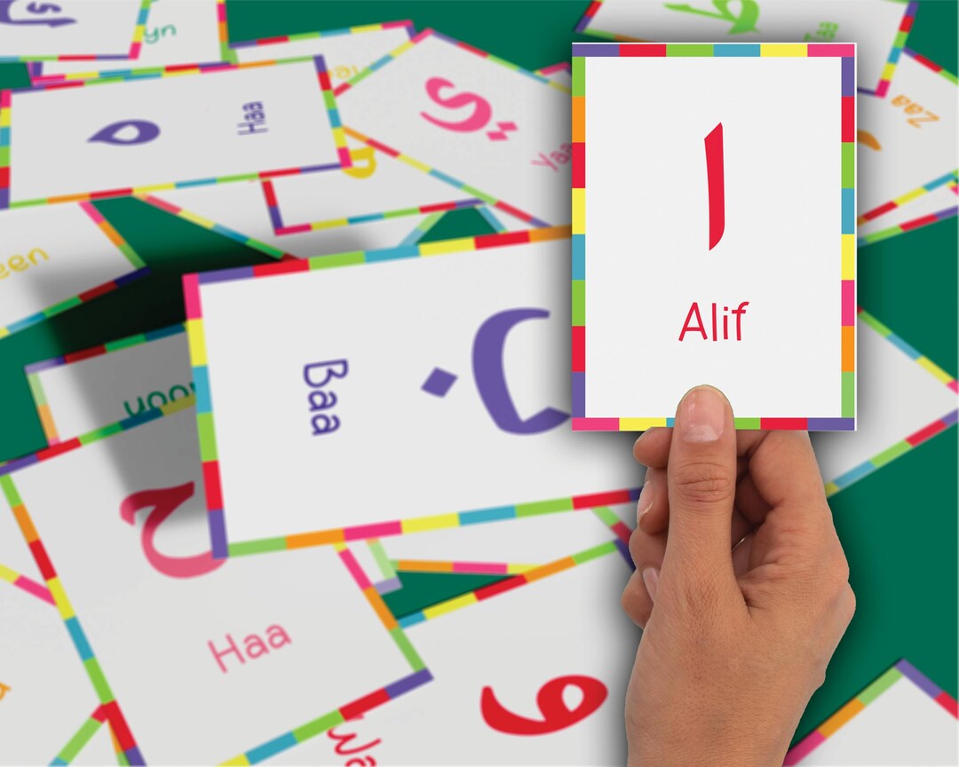 Arabic Alphabet Flash Cards, Printable PDF, Alif Ba Ta, Eid Gift, Learn ...