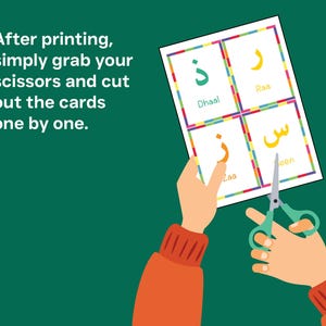 Arabic Alphabet Flash Cards, Printable PDF, Alif Ba Ta, Eid Gift, Learn ...
