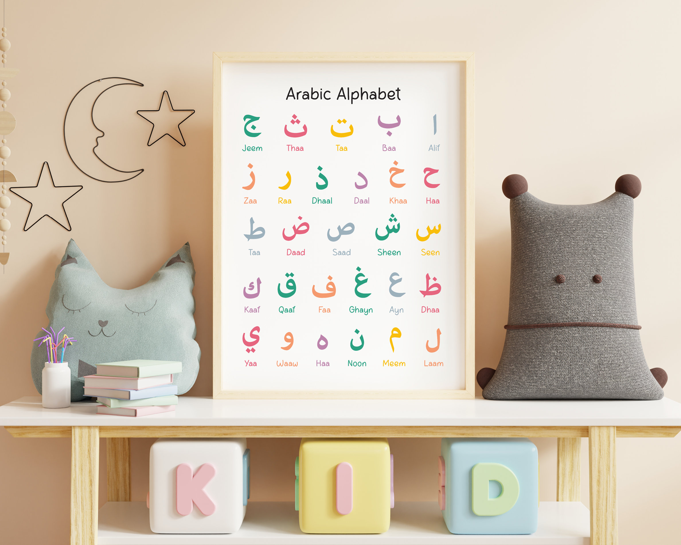 Arabic Alphabet Print Islam Alphabet Poster Islamic Nursery Prints ...