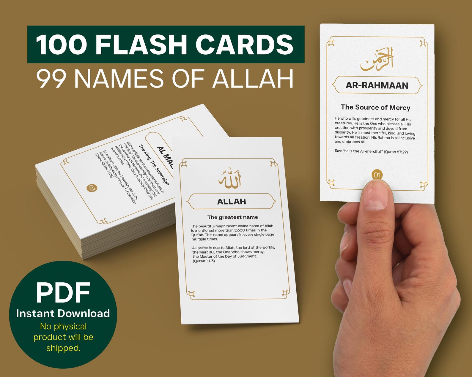 99 Names of Allah, Islam Flashcards, Ramadan, Muslim Children Printable ...