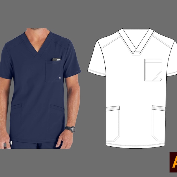 Scrub Top Pattern - Etsy