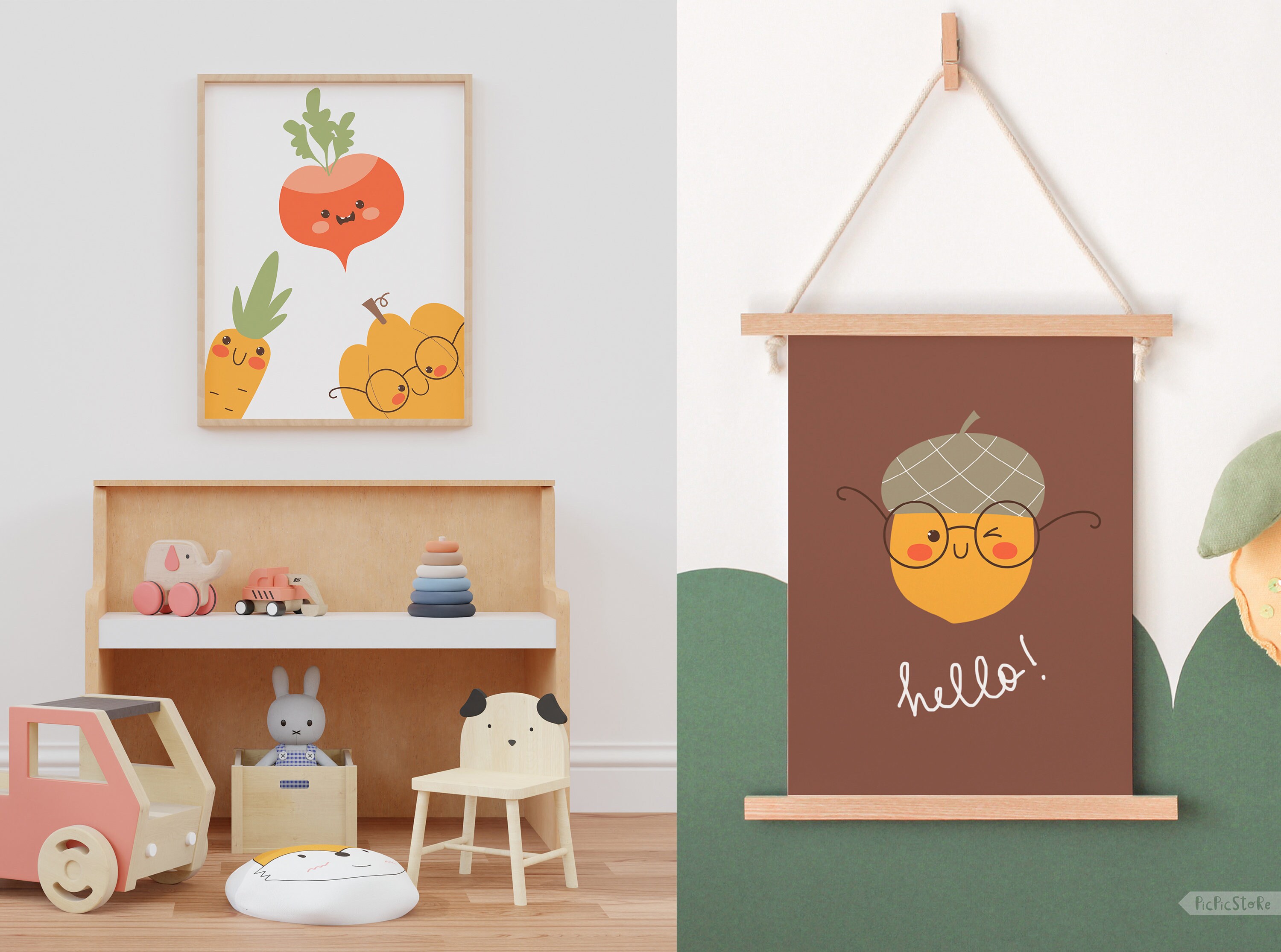 Fall PNG Clipart Bundle, Cute Character Design - Pumpkin PNG, Acorn ...