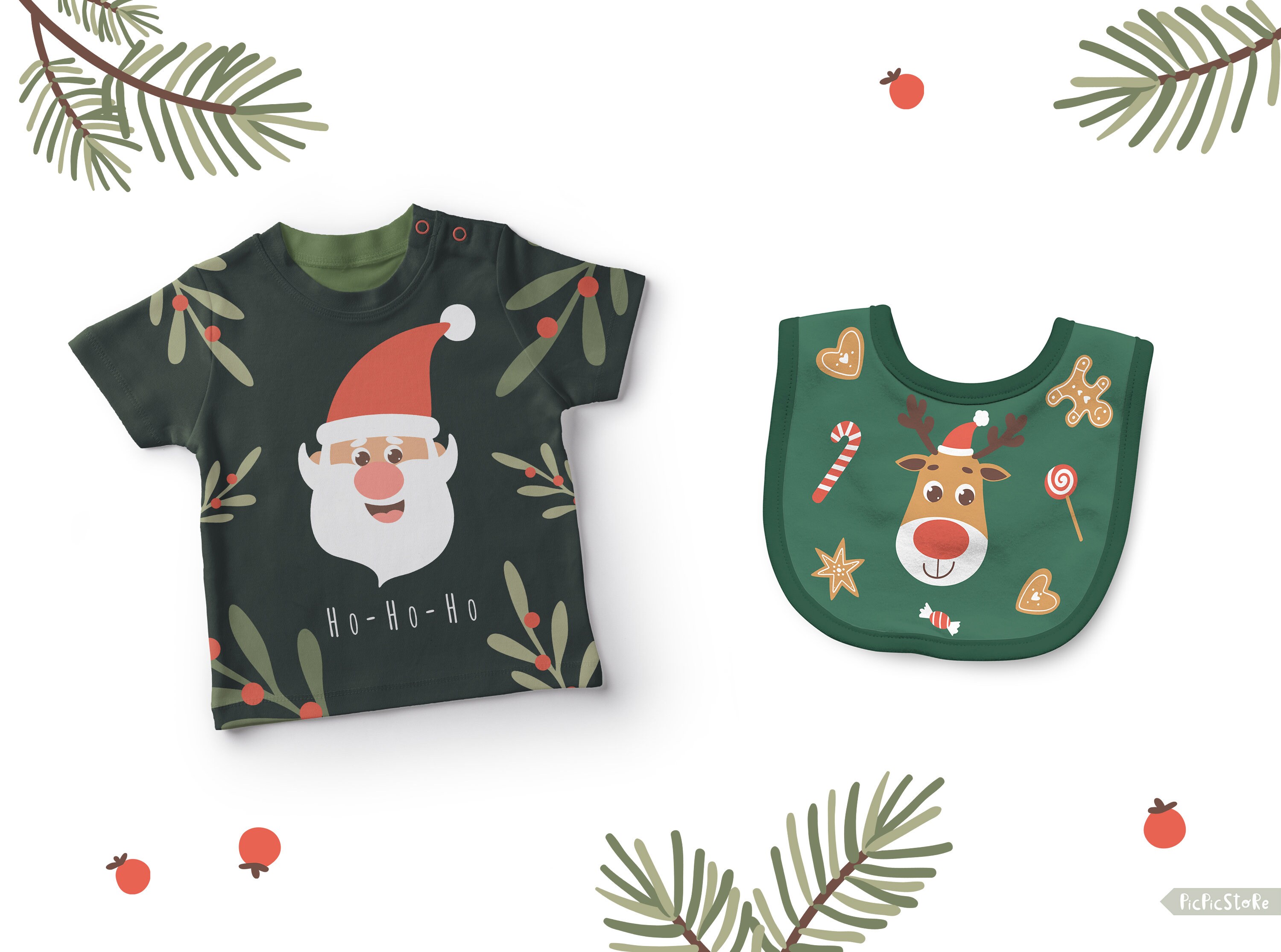 Christmas Digital Clipart Set With Santa Snowmen Reindeer - Etsy