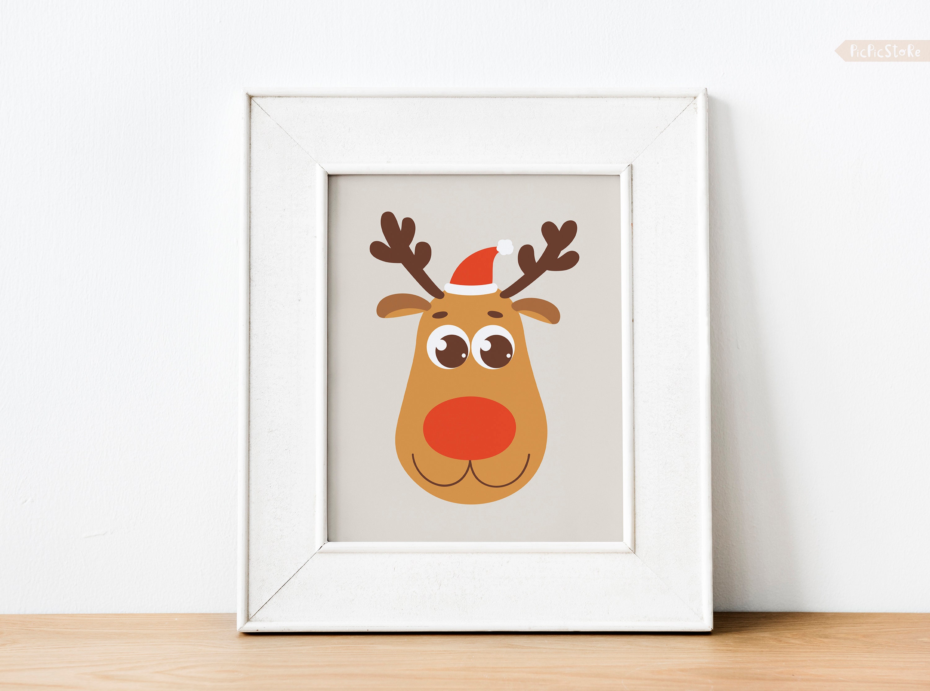 Christmas Clipart Set Santa Head PNG Winter Animals - Etsy