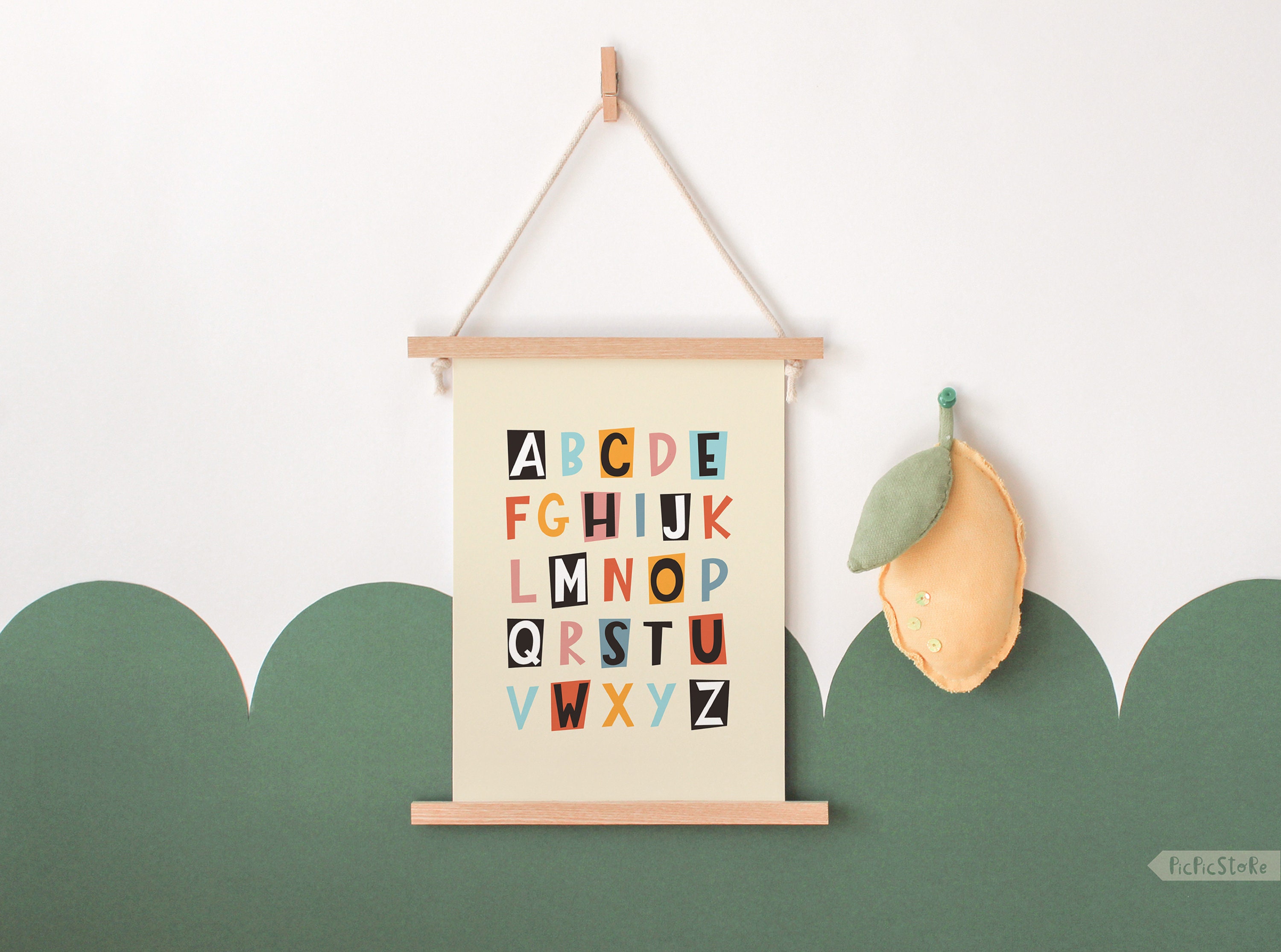 Alphabet Poster, Letters Digital Print, Printable Digital Clipart ...