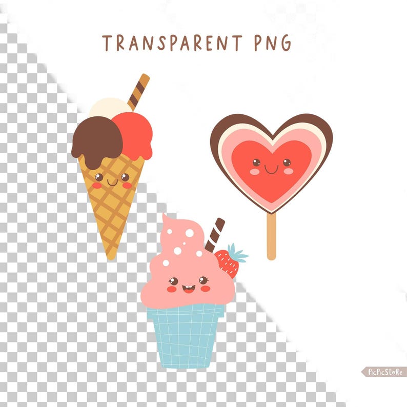 Fun Ice Cream Kids Digital Clipart, Printable Summer PNG Nursery Decor ...