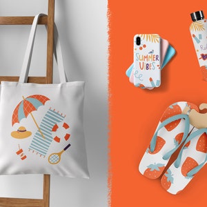 Summer PNG Digital Clip Art Collection, Beach Prints - Flip Flops ...