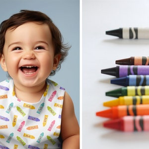 Crayon Digital Paper, Back to School Seamless Pattern, School Supplies ...