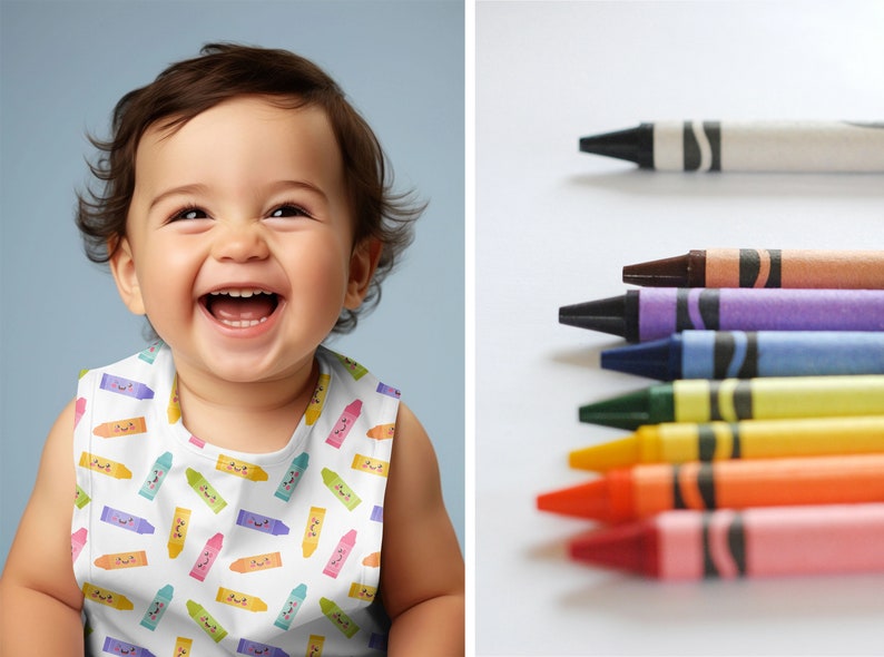 Crayon Digital Paper, Back to School Seamless Pattern, School Supplies ...