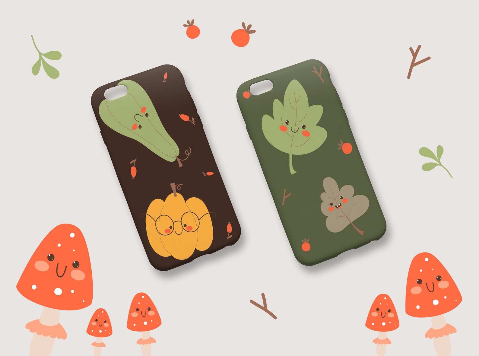 Fall PNG Clipart Bundle, Cute Character Design - Pumpkin PNG, Acorn ...