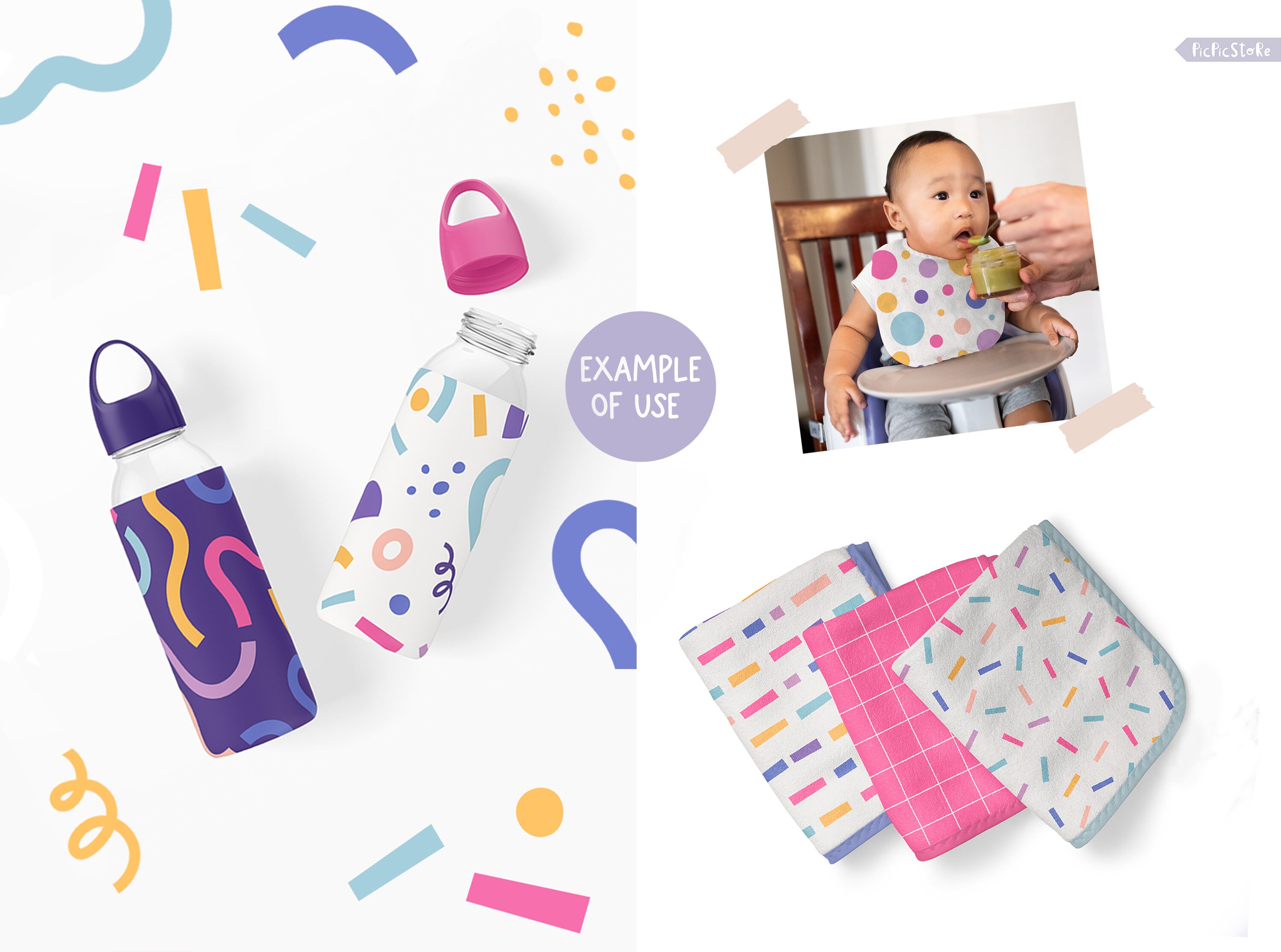 10 Modern Geometric Shapes Seamless Patterns, Abstract Shapes Digital ...