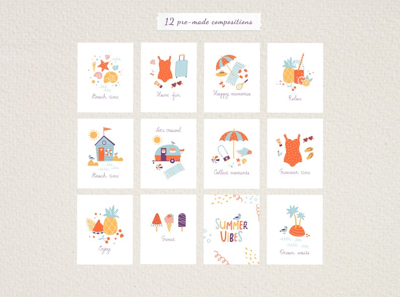 Summer PNG Digital Clip Art Collection, Beach Prints - Flip Flops ...