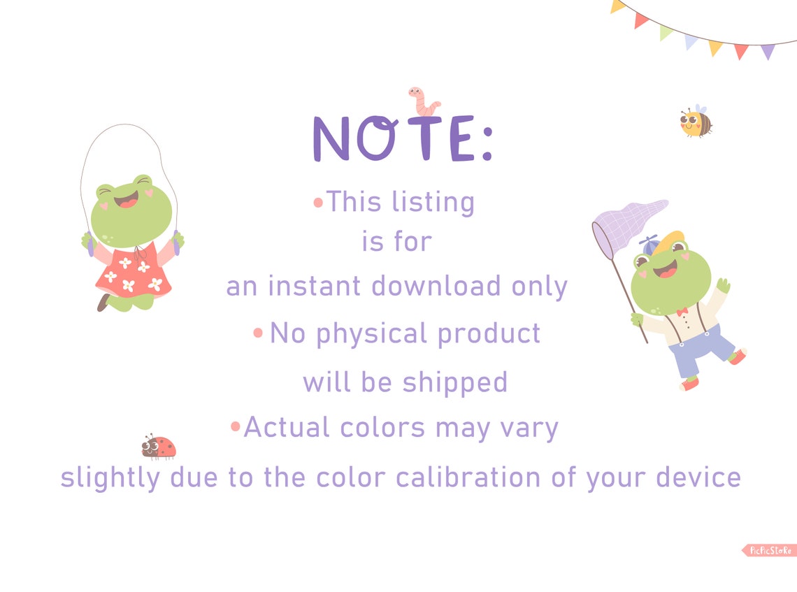 Frogs Digital Clipart Set, Cute Frogs, Insects, and Flowers PNG, Spring ...