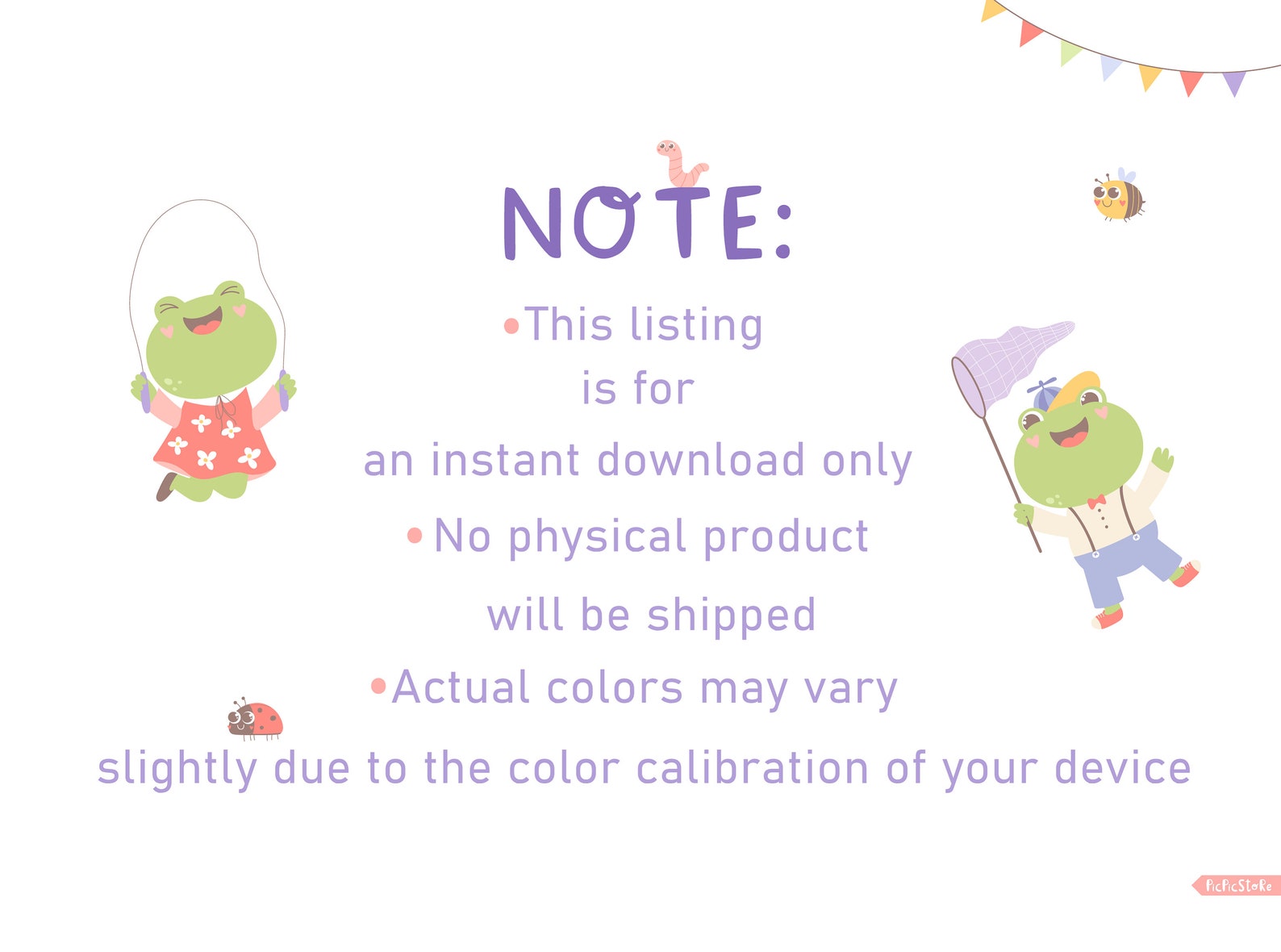 Frogs Digital Clipart Set, Cute Frogs, Insects, and Flowers PNG, Spring ...