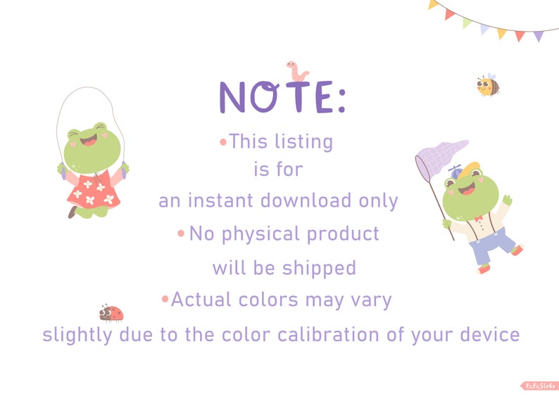 Frogs Digital Clipart Set, Cute Frogs, Insects, and Flowers PNG, Spring ...