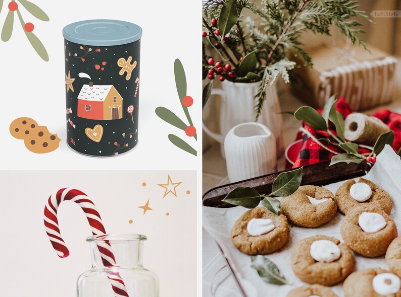 Christmas Digital Clipart Set With Santa Snowmen Reindeer - Etsy