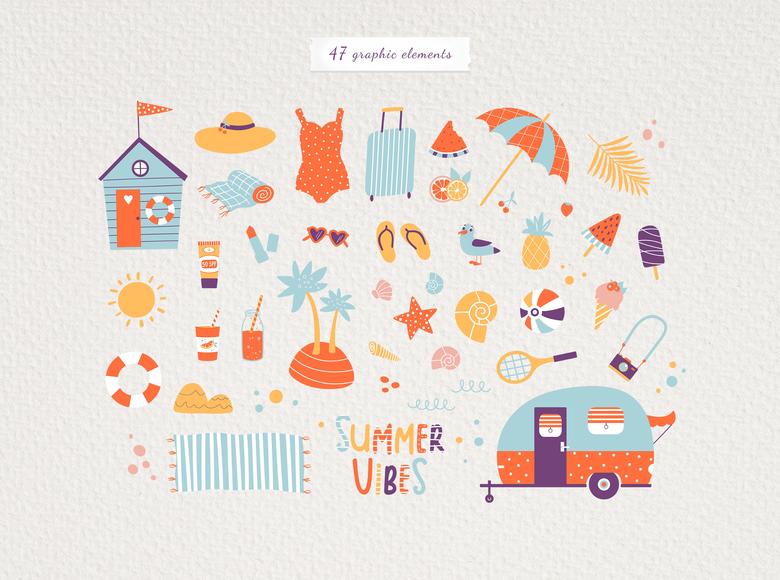 Summer PNG Digital Clip Art Collection, Beach Prints - Flip Flops ...