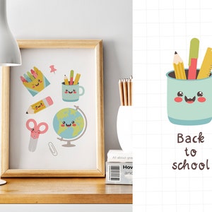 Back to School PNG Clipart Bundle, 35 School Supplies Digital Clipart ...