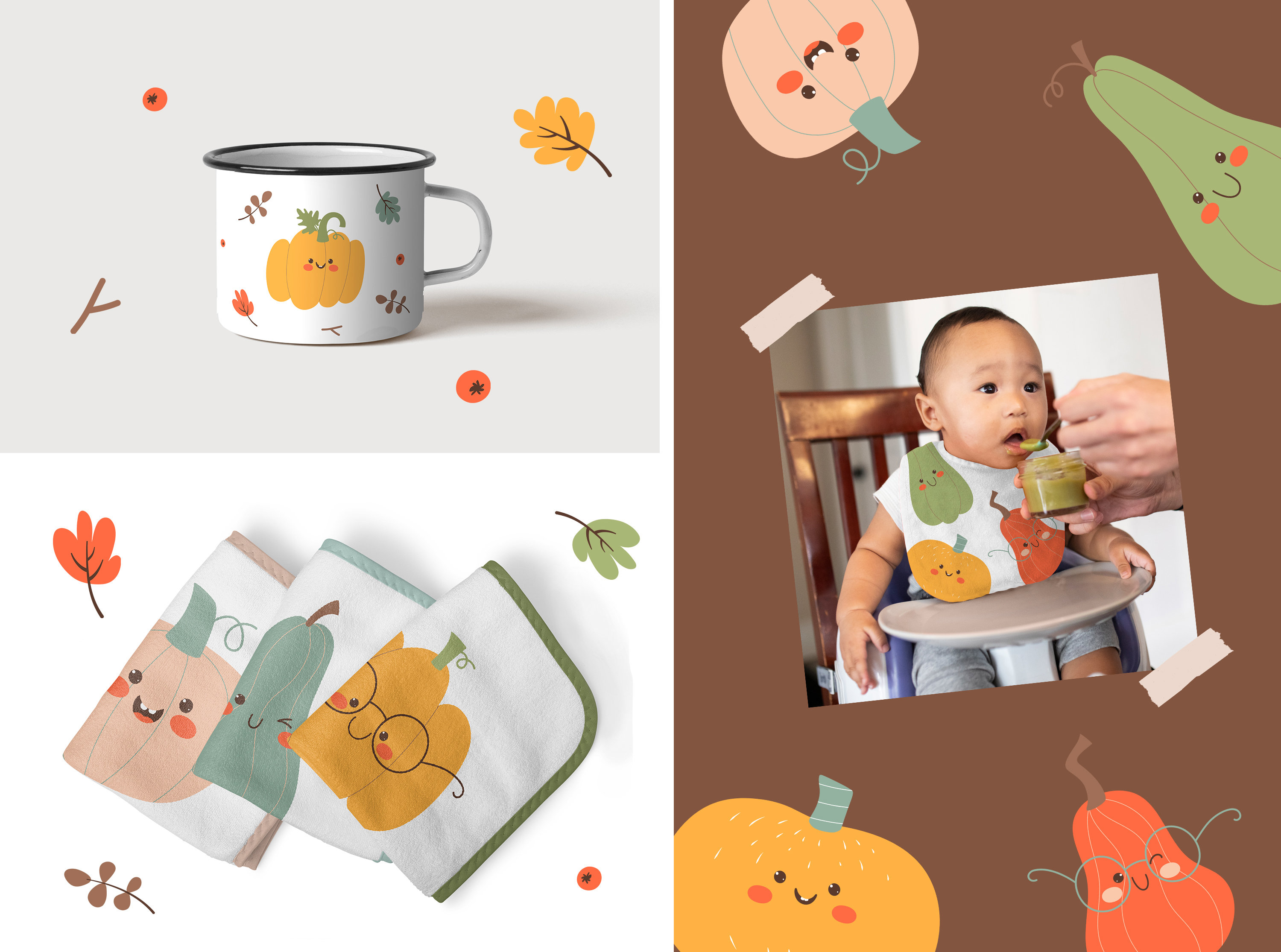 Cute Pumpkins PNG Digital Clipart Bundle, Digital Fall Clipart ...
