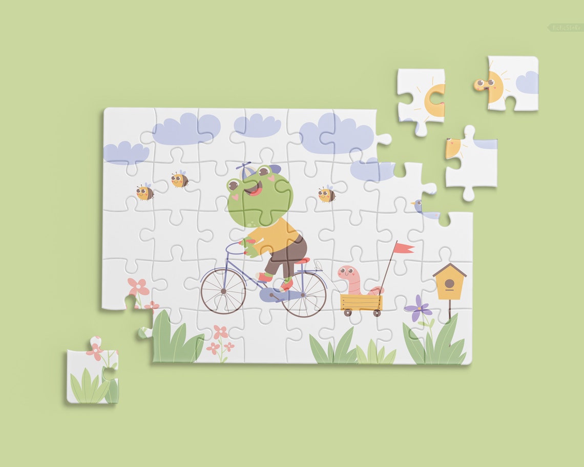 Frogs Digital Clipart Set, Cute Frogs, Insects, and Flowers PNG, Spring ...