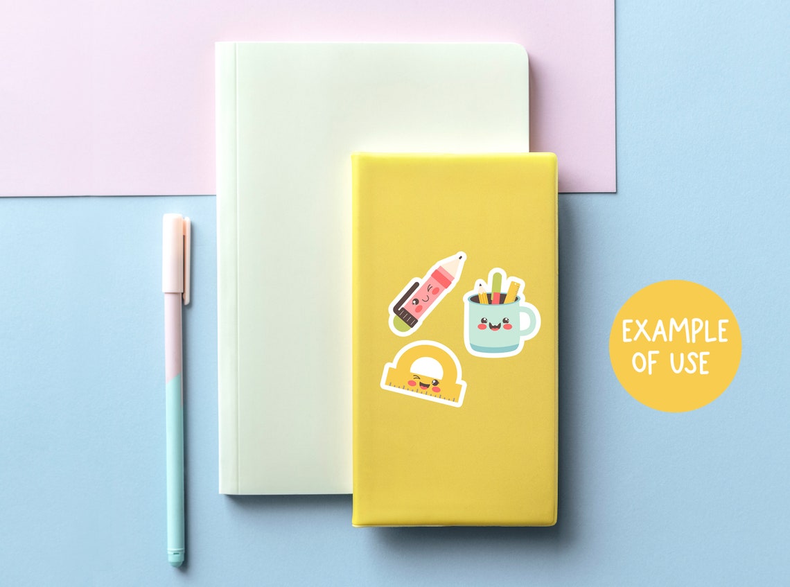 Funny Stickers Playful School Supplies, Back to School PNG Collection ...