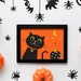 Spooky Halloween Clip Art Set, Witch Hat, Witch, Black Cat, Ghost, Bat ...