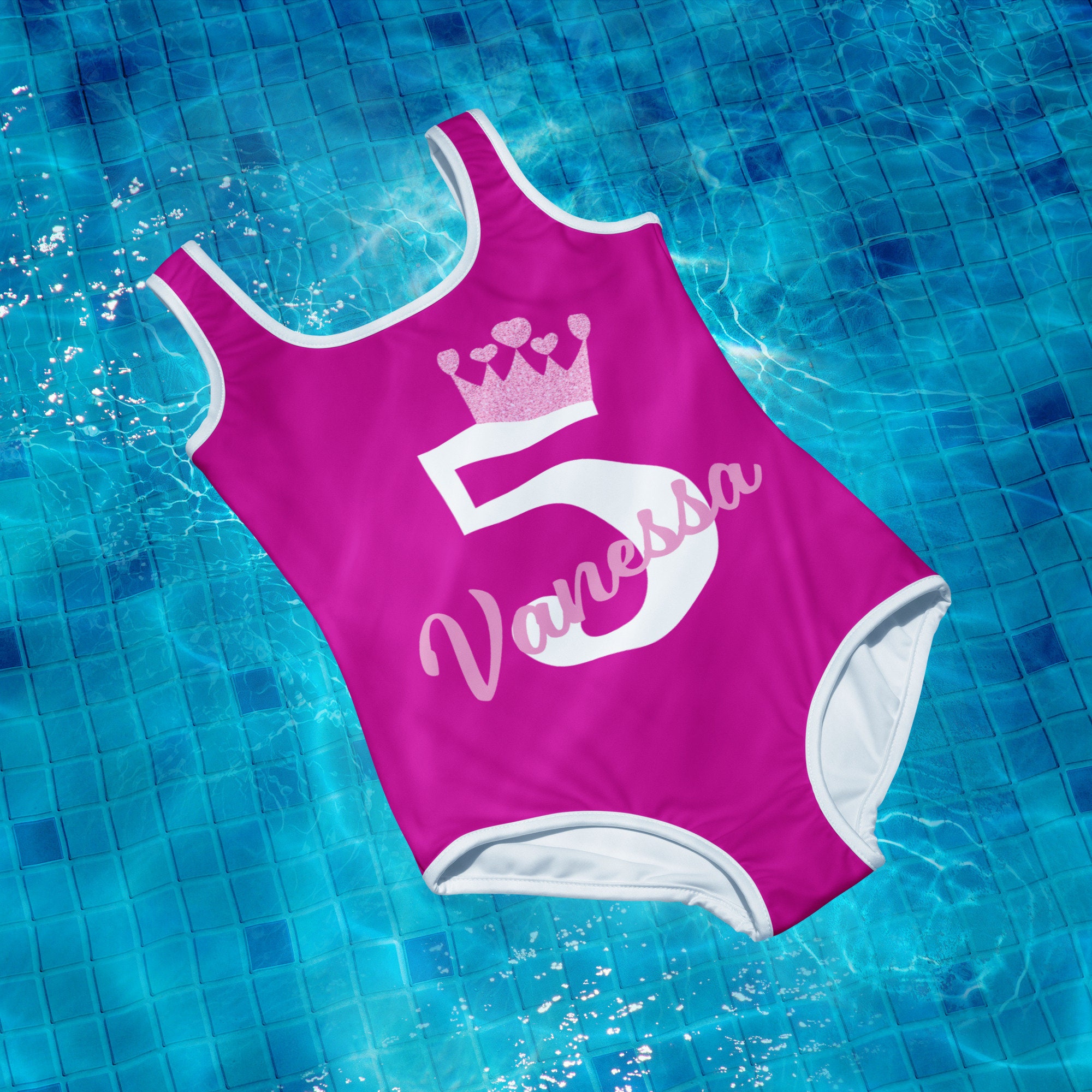 Personalized Birthday Girl Swimsuit: Custom Matching Mom & Daughter ...